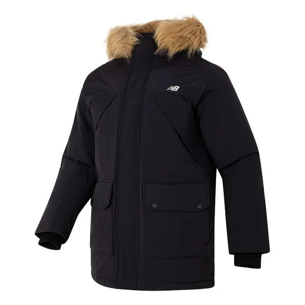 NEW BALANCE Hooded Down Parka With Fur Trim
