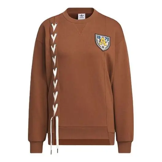Adidas Originals Sportswear Hoodie With Lace-up Detailing - Tan
