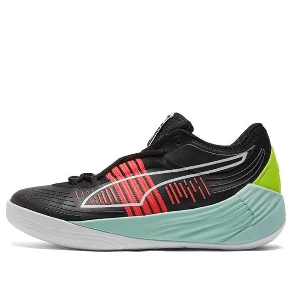 PUMA Fusion Nitro Low Top Athletic Sneakers - Black/red/white