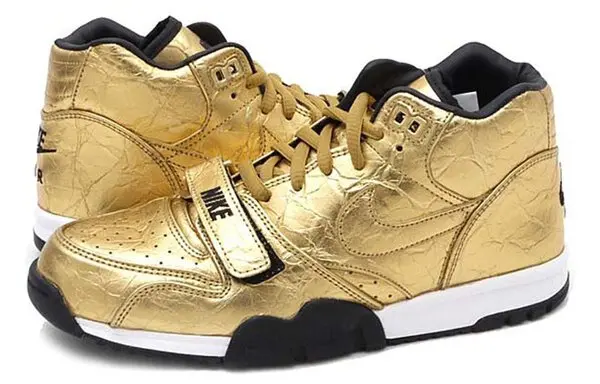 Nike Trainer 1 Prm Qs "superbowl" High Top Sneakers - Goldyellowgold/goldyellowgold/black