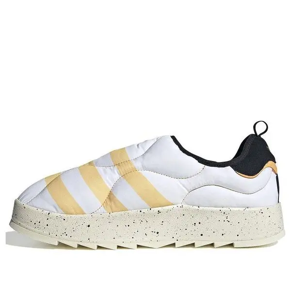 Adidas Puffylette Slipper Shoes - Black/white/yellow