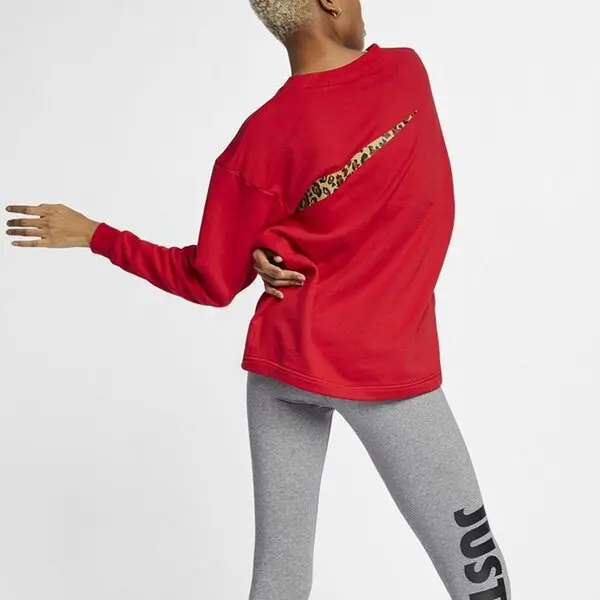 Nike Pullover With Leopard Print Swoosh Detail