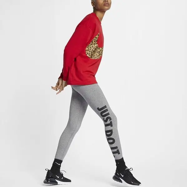 Nike Pullover With Leopard Print Swoosh Detail