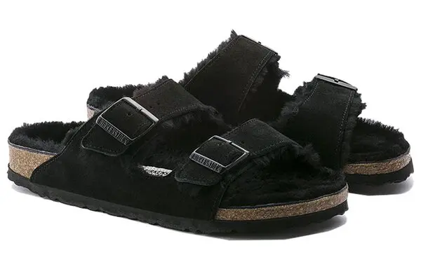 BIRKENSTOCK Arizona Fleece Lined Sandals - Black