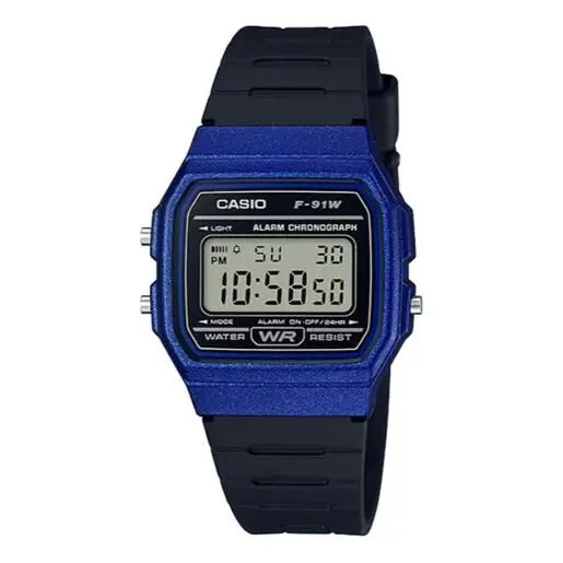 Casio Vintage Digital Water Resistant Watch - Black/blue