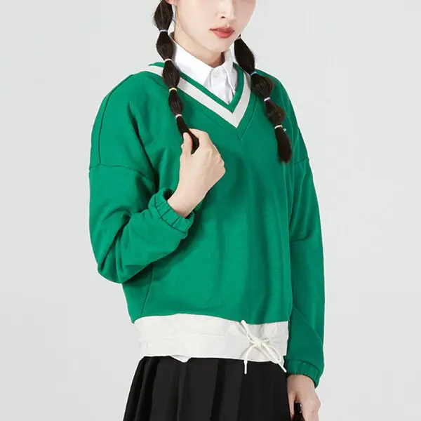 PUMA Logo V Neck Sweatshirt