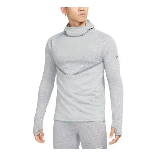 Nike Therma-fit Adv Hooded Long Sleeve Performance T-shirt - Gray