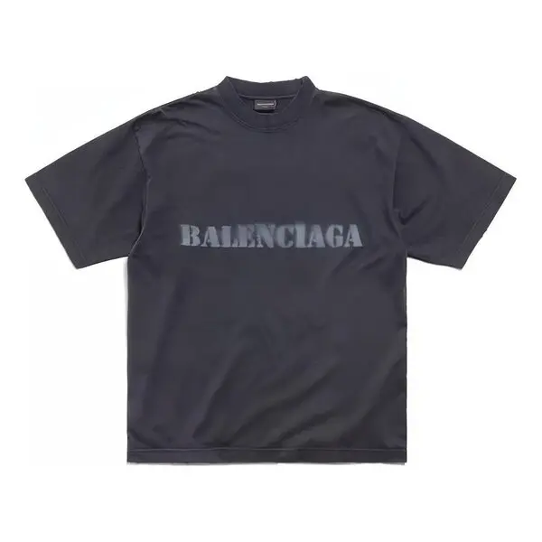Balenciaga Stencil Type T-shirt - Black