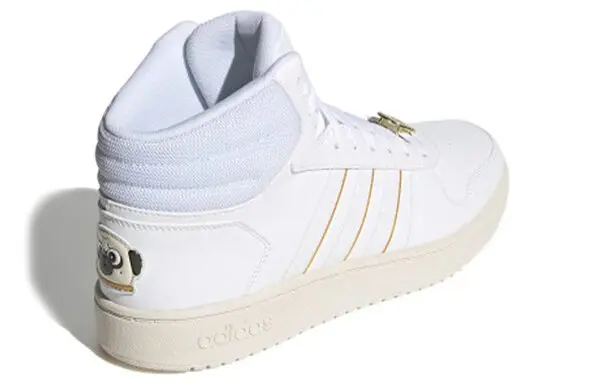 Adidas Hoops 2.0 Mid Sneakers - White/gold