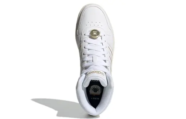 Adidas Hoops 2.0 Mid Sneakers - White/gold