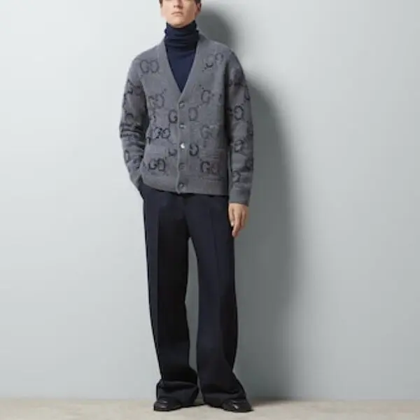 Gucci Gg Intarsia Wool Cardigan