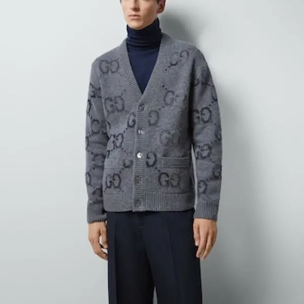 Gucci Gg Intarsia Wool Cardigan