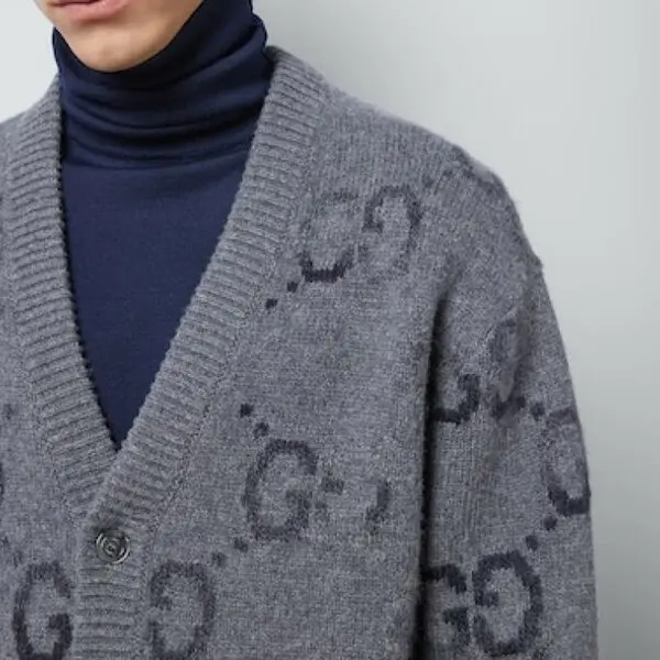 Gucci Gg Intarsia Wool Cardigan