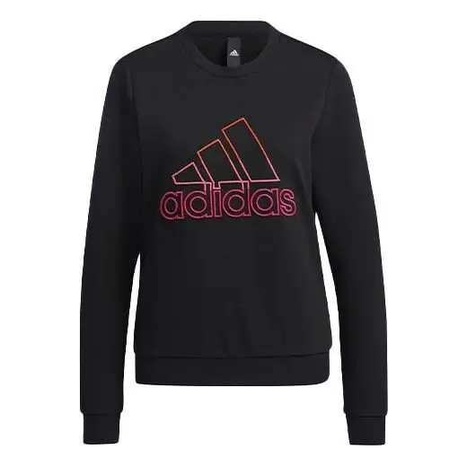 Adidas Printing Logo Round-neck Sweatshirt - Black