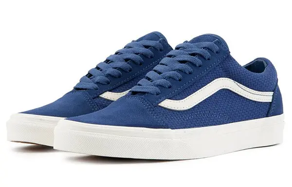 VANS Old Skool Woven Check Low Top Sneakers - Blue/white