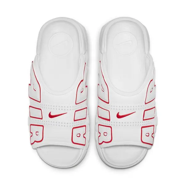 Nike More Uptempo Slides - White/red