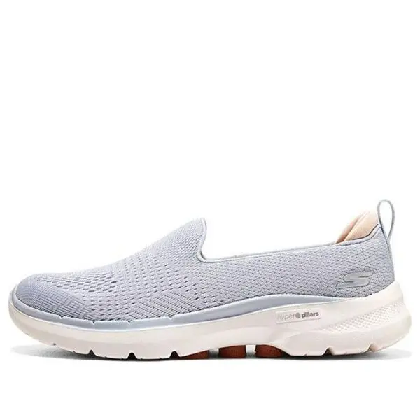 Sketchers Go Walk Slip-in Athletic Shoes - Light Grey/pink