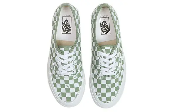 VANS Og Authentic Lx Checkerboard Low Top Sneakers - Green/white