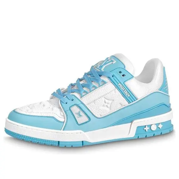 LOUIS VUITTON Trainer High Top Sneakers - White/blue