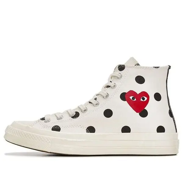 CONVERSE X Comme Des Garçons Play Chuck 70 Hi Polka Dot Sneakers - White