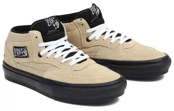 VANS Skate Half Cab Mid Top Sneakers - Light Khaki/black