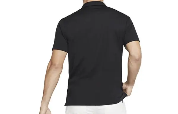 Nike Nikedri-fit Player Stripe Golf Lapel Short Sleeve Polo Shirt - Black
