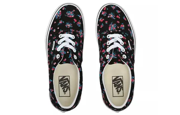 VANS Era Floral Print Lace-up Sneakers - Black