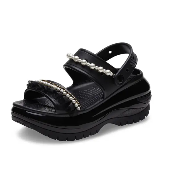 CROCS Mega Crush Pearl Ruffle Sandal
