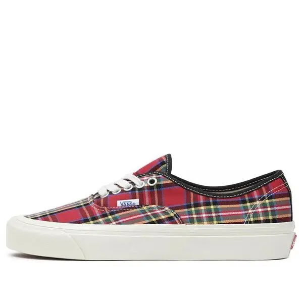 VANS Authentic 44 Dx "red Brown Blue" Plaid Low Top Sneakers - Red/brown/blue