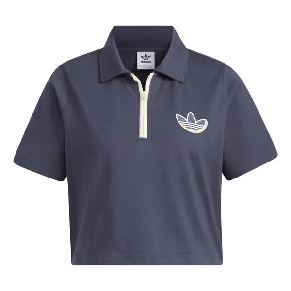 Adidas Originals Sportswear Cropped Polo Shirt - Blue