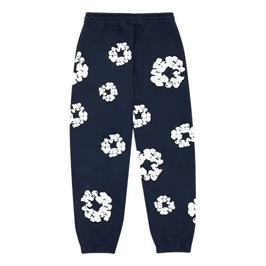 DENIM TEARS Cotton Wreath Logo Sweatpants 'navy White - Navy/white