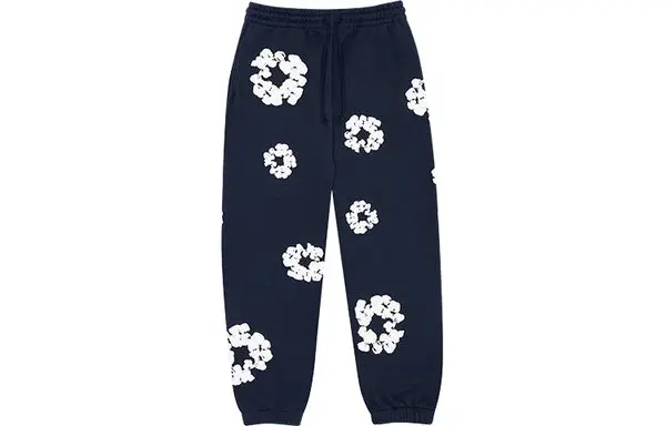 DENIM TEARS Cotton Wreath Logo Sweatpants 'navy White