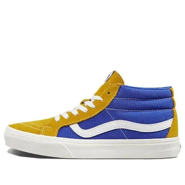 VANS Sk8-mid Suede And Canvas Sneakers - Yellow/blue