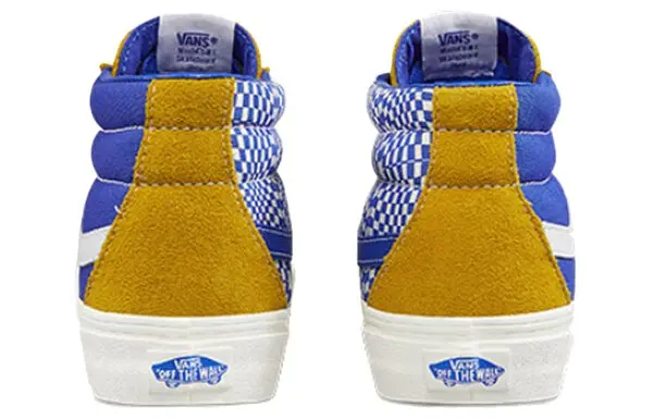 VANS Sk8-mid Suede And Canvas Sneakers - Yellow/blue