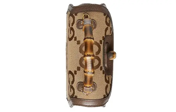 Gucci Bamboo 1947 Jumbo Gg Small Top Handle Bag 'beige Brown
