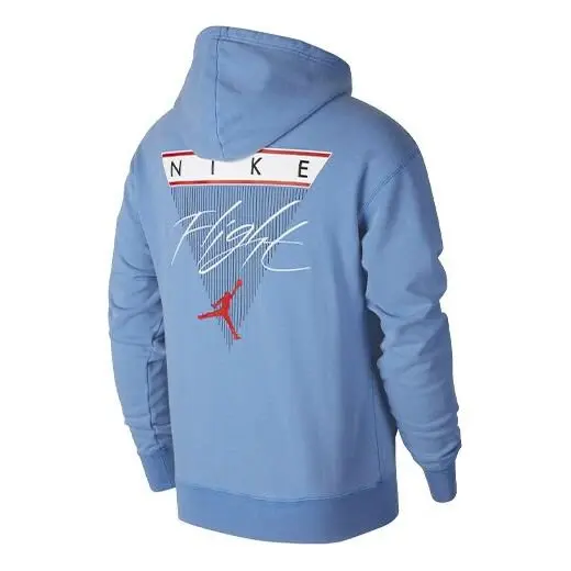 JORDAN Flight Logo Print Hoodie - Blue