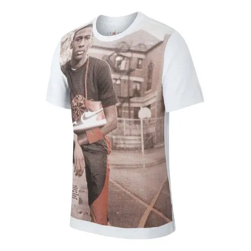 JORDAN 1 Photo Classic Pattern Printing Short Sleeve - White