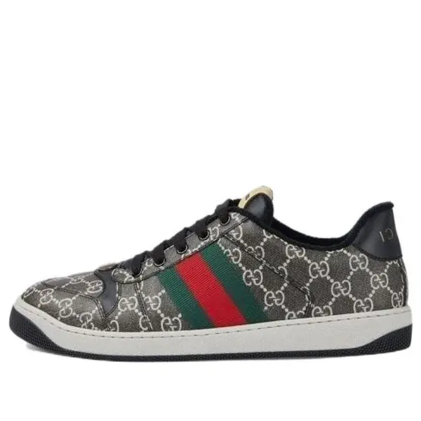Gucci Gg Supreme Canvas Screener Sneakers - Black/grey/green