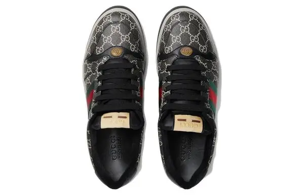 Gucci Gg Supreme Canvas Screener Sneakers - Black/grey/green