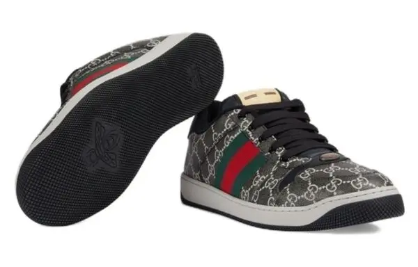 Gucci Gg Supreme Canvas Screener Sneakers - Black/grey/green