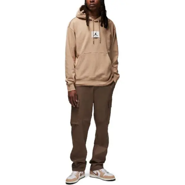 JORDAN Air Flight Fleece Pullover Hoodie - Hemp/heather/sail