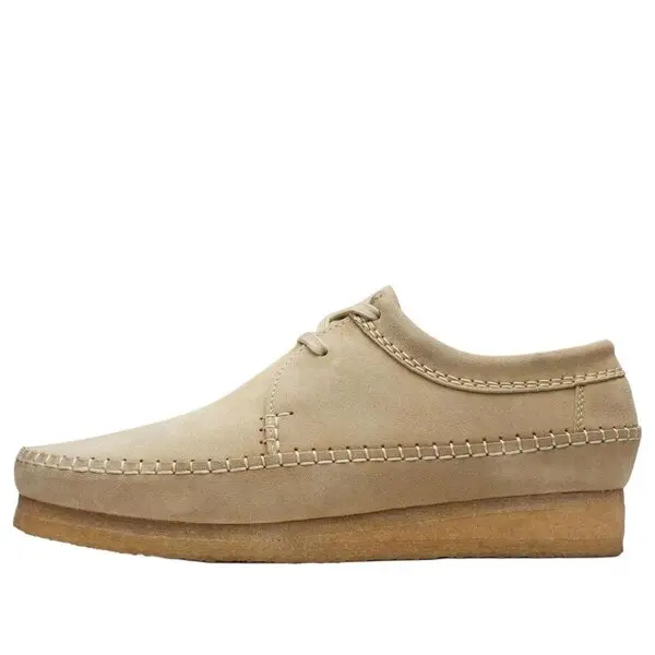 Clarks Weaver Suede Derby Shoes - Maple