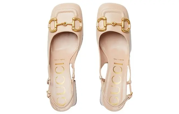 Gucci Horsebit Mid Heel Slingback - Neutral