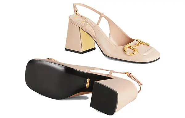 Gucci Horsebit Mid Heel Slingback - Neutral
