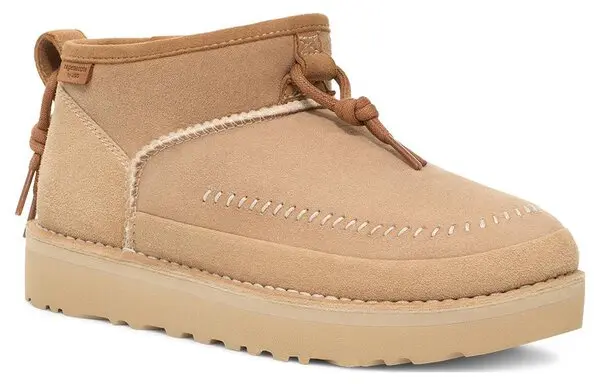 UGG Ultra Mini Crafted Regenerate Ankle Boots - Sand