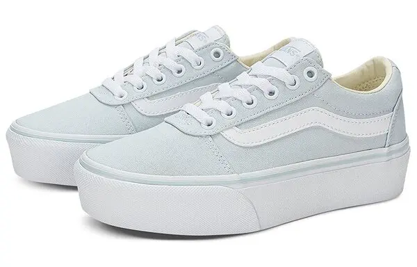 VANS Ward Platform Sneakers - White/blue