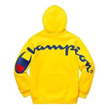 Supreme Ss18 X Champion Hooded Sweatshirt - Yellow