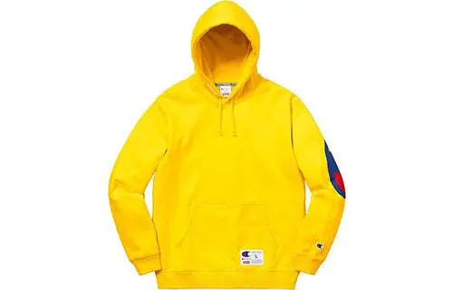 Supreme Ss18 X Champion Hooded Sweatshirt - Yellow