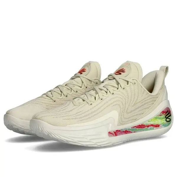 Under Armour Curry Flow "saturn" Athletic Sneakers - Beige/white