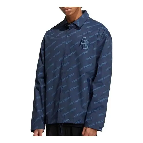 Adidas Logo Monogram Jackets - Navy